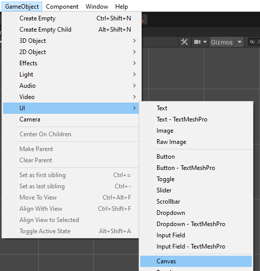 Unity Create Canvas