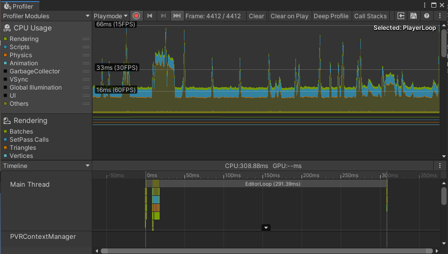 Вікно Unity 3D Profiler